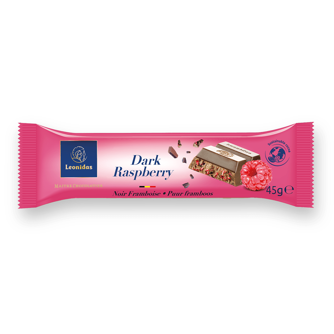 Baton 45g Dark Raspberry | Leonidas - Ciocolată Belgiană